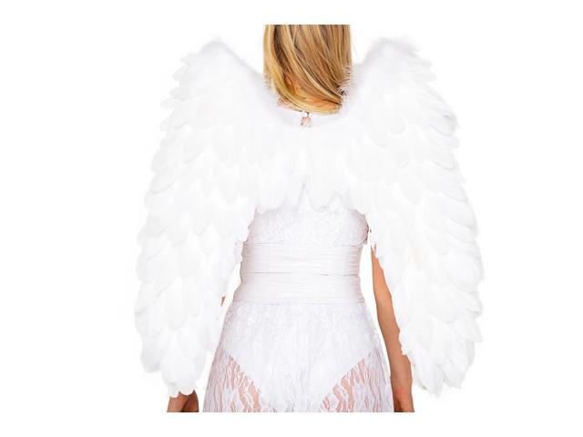 Click here for Roma Costume Delux Feathered Wings  White  One Siz... prices