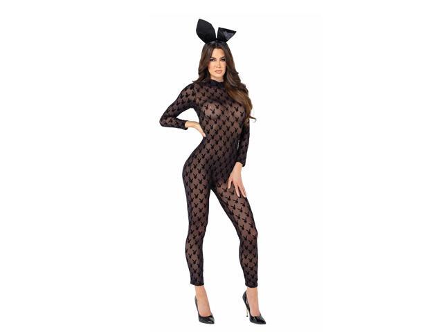Click here for Roma Costume 2pc Sheer Play Bunny Bodysuit  Black... prices