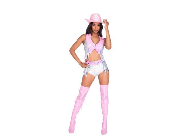 Click here for Roma Costume 3pc Space Cowgirl Babe  Pink/Silver... prices