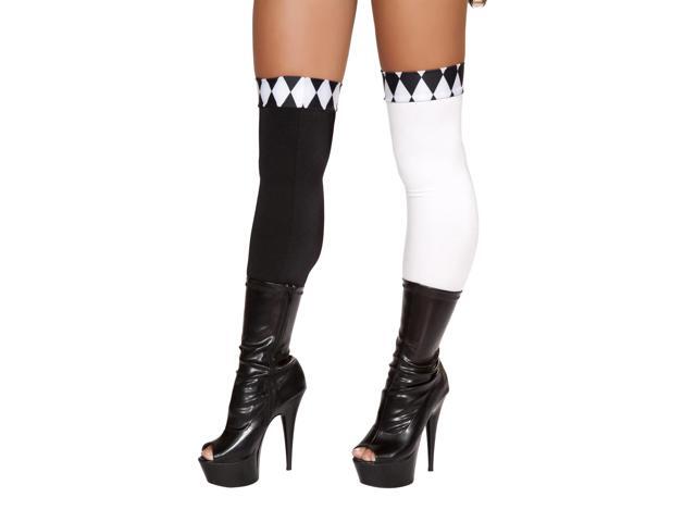 Click here for Roma Costume Wicked Jester Stockings  Black/White... prices