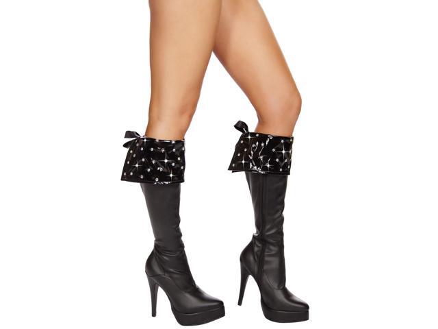 Click here for Roma Costume Rhinestone Studded Boot Cuffs  Black... prices