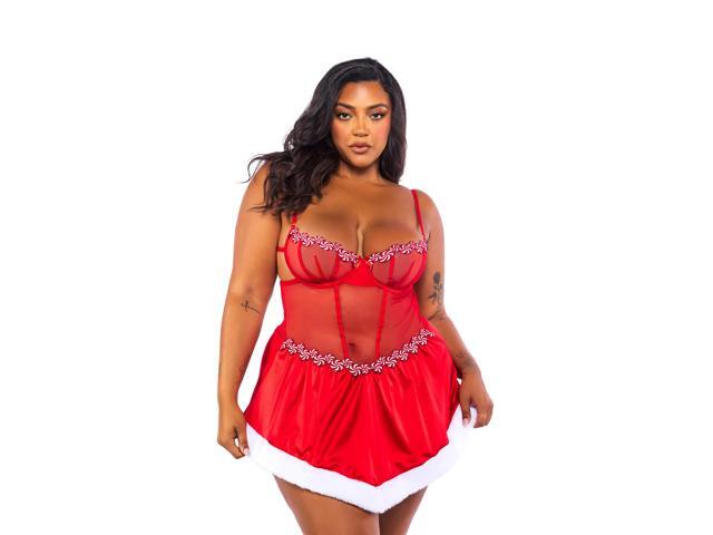 Click here for Roma Costume Peppermint Kiss Babydoll  red  1X prices