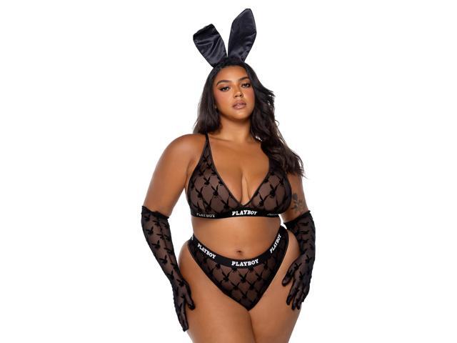 Click here for Roma Costume Play Flocked Bunny Bralette 2pc Set... prices