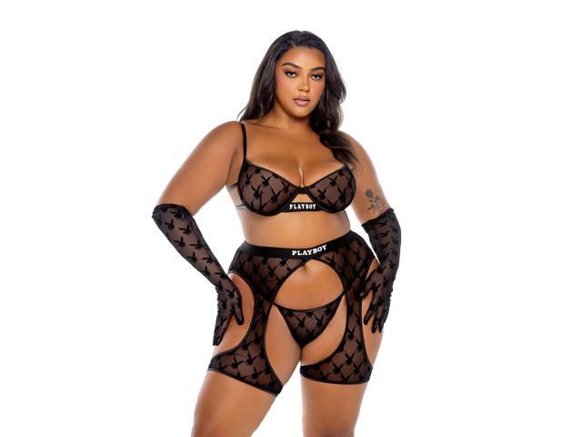 Click here for Roma Costume Play Flocked Bunny Chaps  Black  2X prices