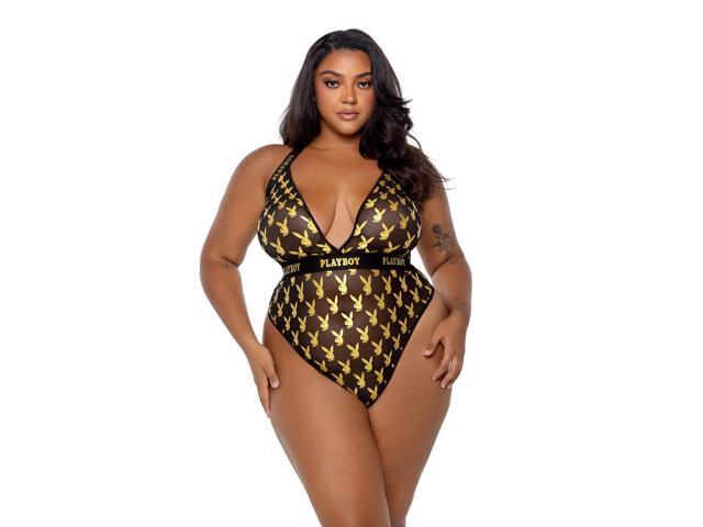 Click here for Roma Costume Play Foiled Bunny Teddy  Black/Gold... prices