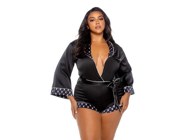 Click here for Roma Costume Play Bunny Smoke Lounge Romper  Black... prices