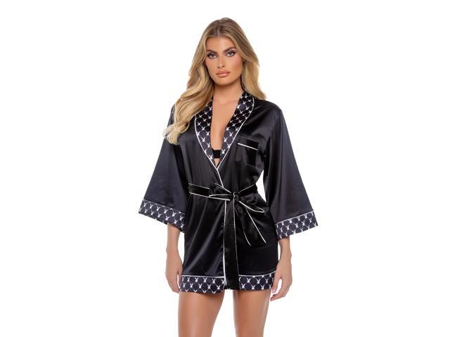 Click here for Roma Costume Play Bunny Smoke Lounge Robe  Black... prices