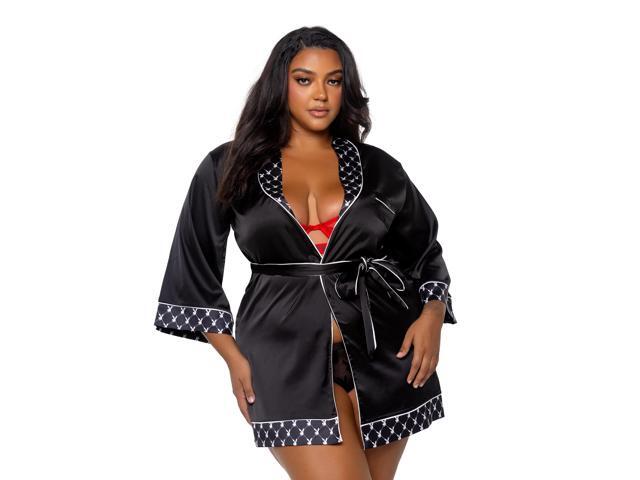 Click here for Roma Costume Play Bunny Smoke Lounge Robe  Black... prices