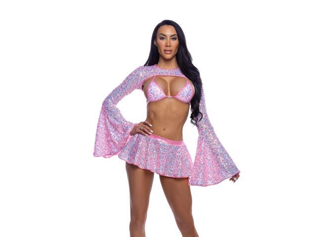 Click here for Roma Costume Sequin Triangle Top  Pink  One Size prices