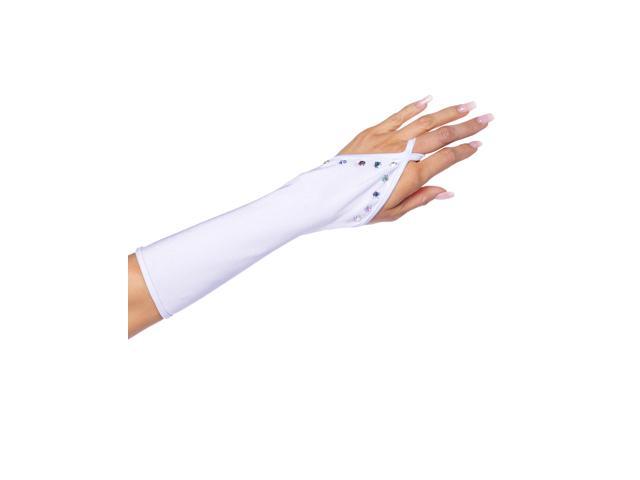 Click here for Roma Costume Bedazzled Gloves with Rhinestones  Wh... prices