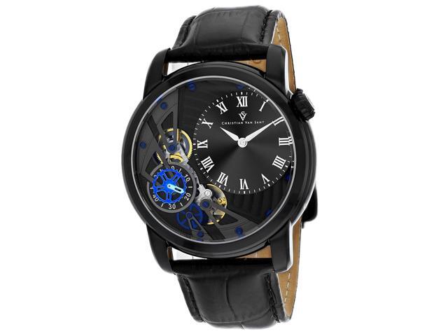 Christian Van Sant Mens Sprocket Auto-Quartz Black Dial Watch - CV1550 - Black