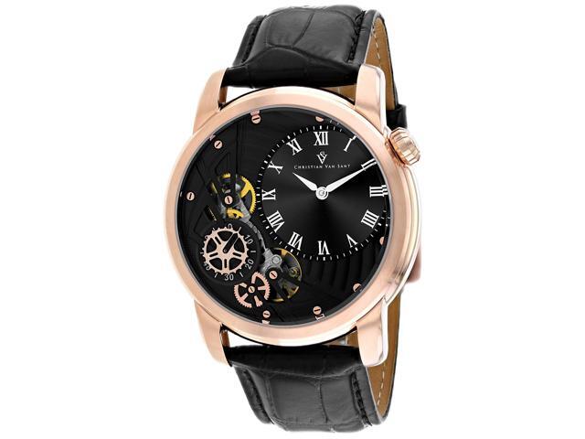 Christian Van Sant Mens Sprocket Auto-Quartz Black Dial Watch - CV1547 - Black