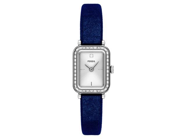 Fossil Womens Raquel Two-Hand Navy Velvet Watch  18mm - Blue