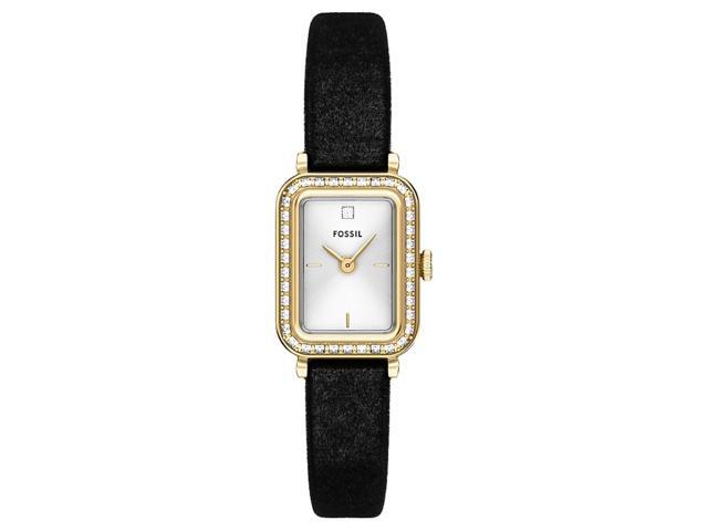 Fossil Womens Raquel Two-Hand Black Velvet Watch  18mm - Black
