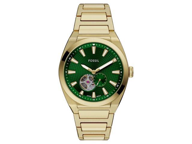 Fossil Mens Everett Automatic Gold-Tone Stainless Steel Watch  42mm - Gold-Tone