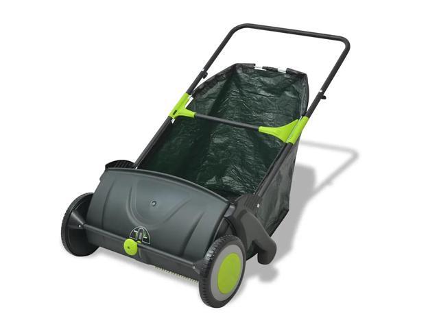 Click here for vidaXL Lawn Sweeper Black and Green PP body Medium... prices