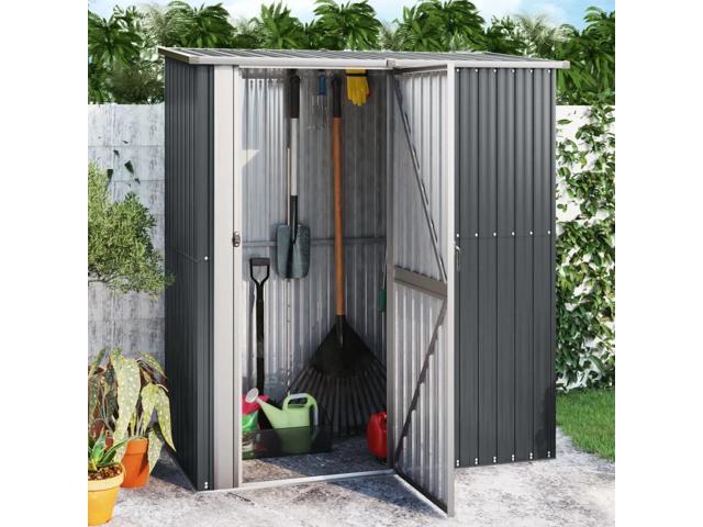 Click here for vidaXL Garden Shed Anthracite Galvanized steel  pl... prices