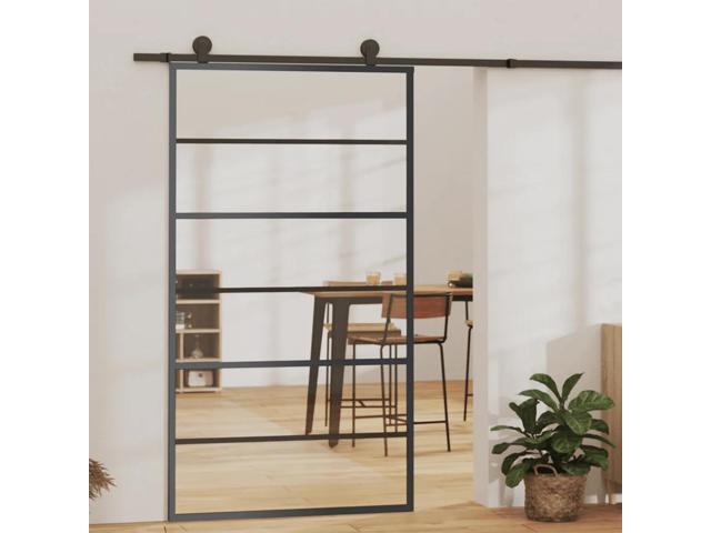 Click here for vidaXL Sliding Door ESG Glass and Aluminum 40.2x80... prices