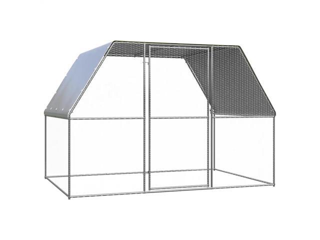 Click here for vidaXL Chicken Cage Silver and grey Galvanized ste... prices