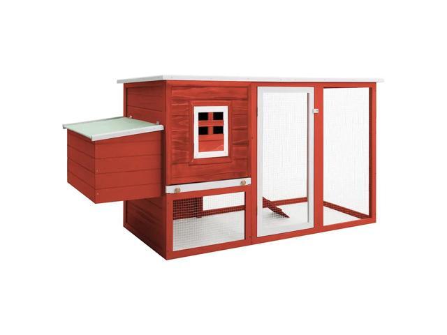 Click here for vidaXL Chicken Coop Red and white Pine wood  Plywo... prices