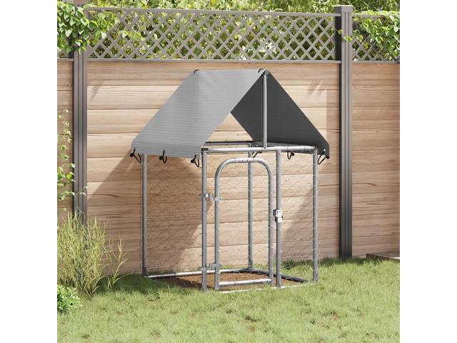 Click here for vidaXL Dog Kennel Silver Galvanized Steel Large Du... prices