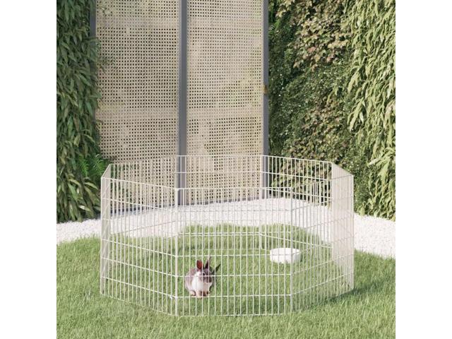 Click here for vidaXL Animal Enclosure Silver Galvanized iron Adj... prices