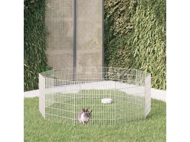Click here for vidaXL Animal Enclosure Silver Galvanized Iron Lar... prices