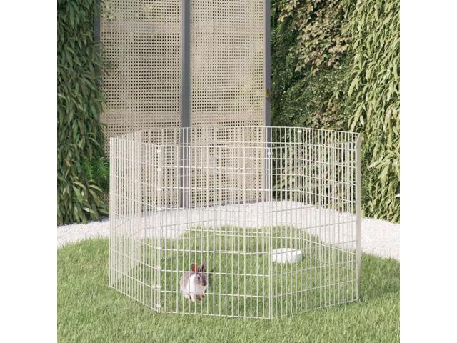 Click here for vidaXL Animal Enclosure Silver Galvanized Iron 8 P... prices