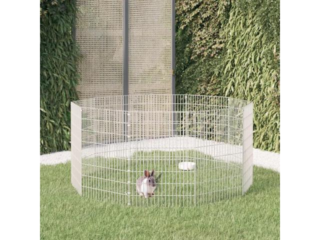 Click here for vidaXL Animal Enclosure Silver Galvanized iron 10-... prices