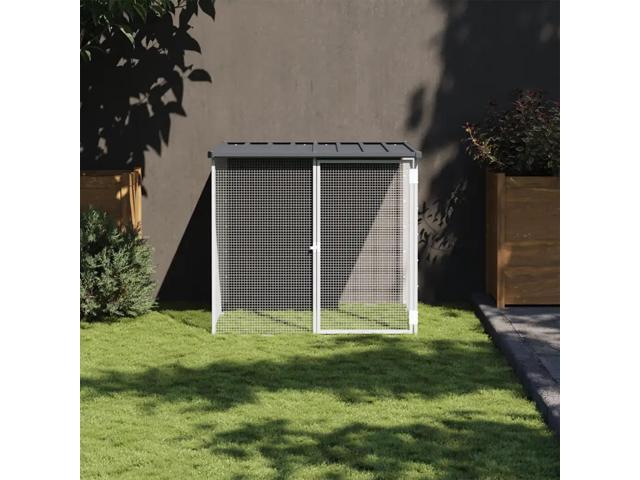 Click here for vidaXL Chicken Cage Anthracite Galvanized Steel Me... prices