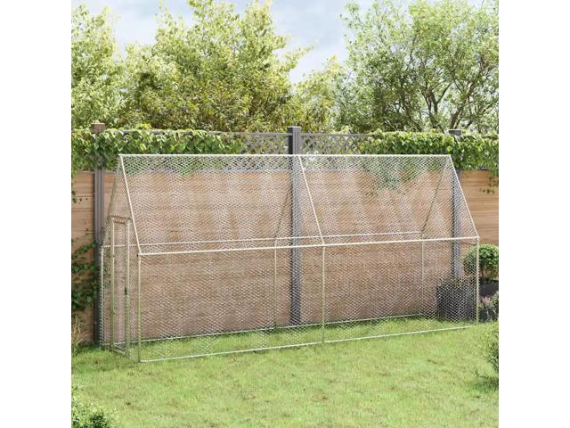 Click here for vidaXL Chicken Cage Silver Galvanized steel 157.5... prices