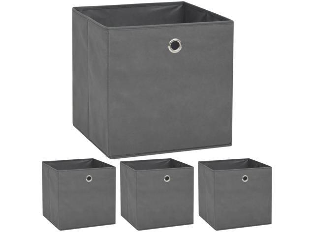 Click here for vidaXL Storage Box Set of 4 Grey Non-woven Fabric... prices