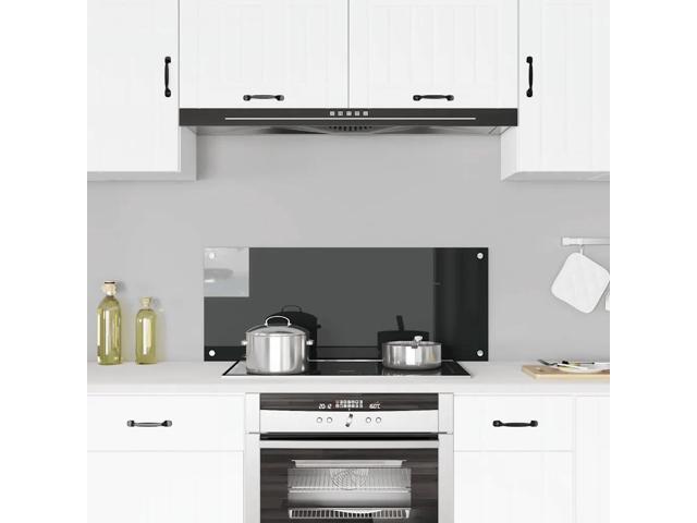 Click here for vidaXL Kitchen Backsplash Black 39.4x15.7 Tempered... prices