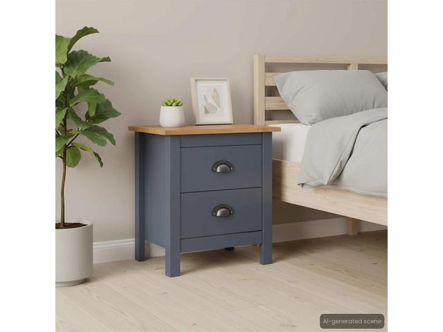 Click here for vidaXL Bedside Cabinet Set of 2 Grey and Honey Bro... prices