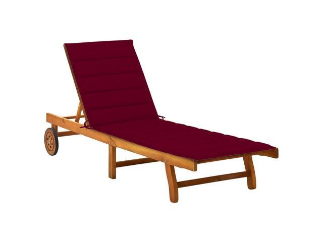 Click here for vidaXL Sunlounger Wine Red Cushion  Natural Wood prices