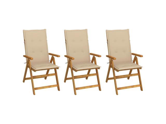 Click here for vidaXL Garden Chair Set of 3 Wooden Brown  Beige prices