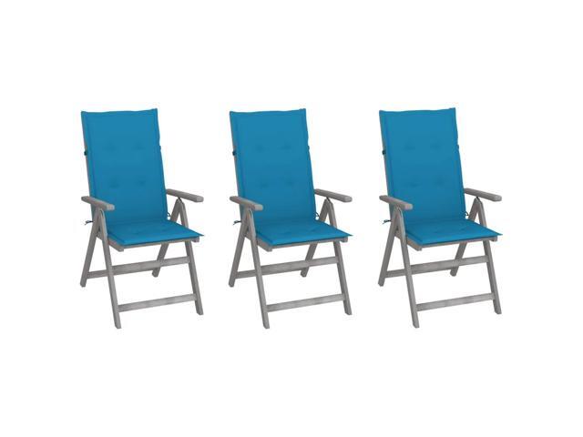 Click here for vidaXL Garden Chair Set of 3 Grey Solid acacia woo... prices