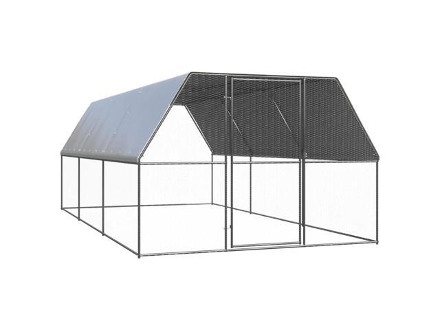 Click here for vidaXL Chicken Cage Silver and Silver Grey Galvani... prices