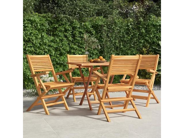 Click here for vidaXL Folding Garden Chair Set of 4 Teak Solid te... prices