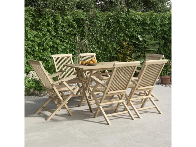 Click here for vidaXL Folding Garden Chair Set of 6 Grey Solid te... prices
