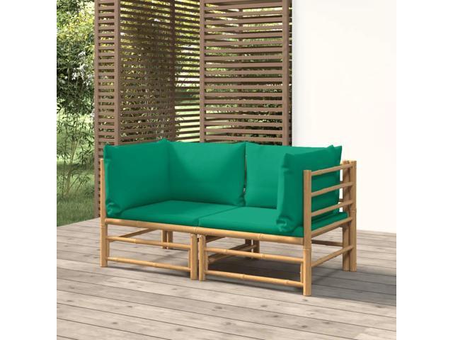 Click here for vidaXL Garden Corner Sofa Bamboo  Green Bamboo  Po... prices