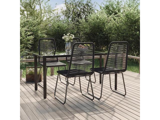 Click here for vidaXL Garden Dining Set Black PE Rattan 5 Piece S... prices