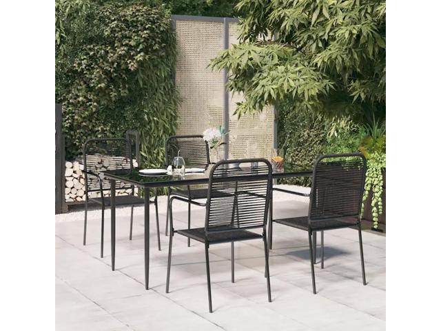 Click here for vidaXL Garden Dining Set Black Cotton Rope Medium... prices