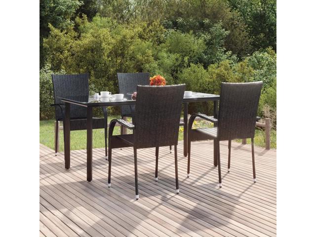 Click here for vidaXL Garden Dining Set Black prices