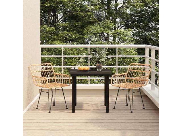 Click here for vidaXL Garden Dining Set Black prices