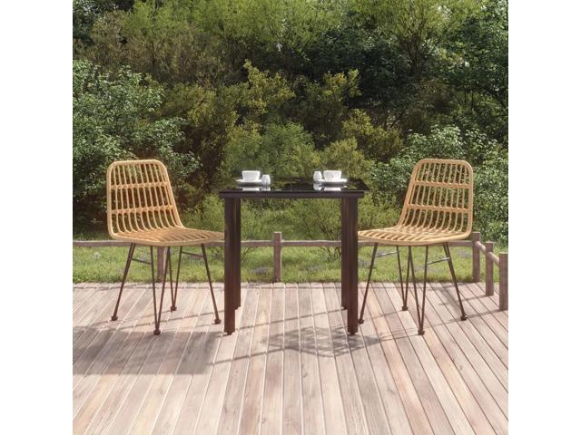 Click here for vidaXL Garden Dining Set Black Steel  Polyethylene... prices