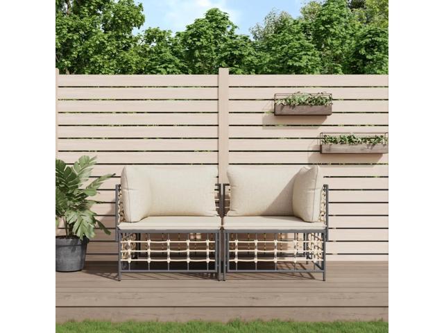 Click here for vidaXL Corner Sofa Anthracite Poly rattan Compact... prices