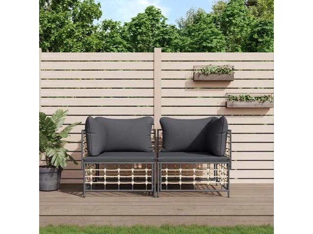 Click here for vidaXL Corner Sofa Anthracite Poly rattan Medium M... prices