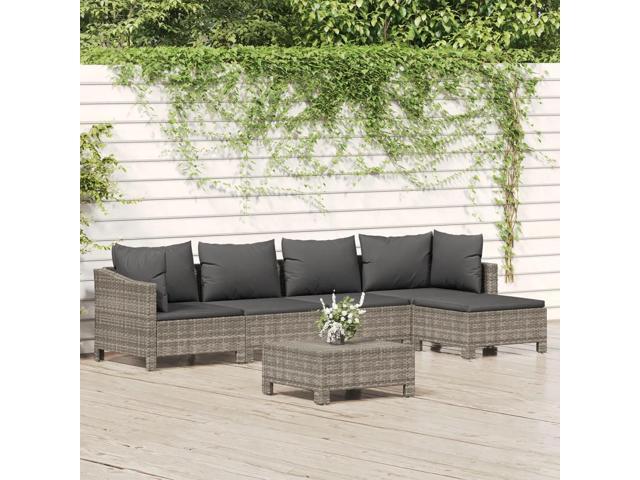 Click here for vidaXL Garden Lounge Set Grey PE rattan Large Adju... prices