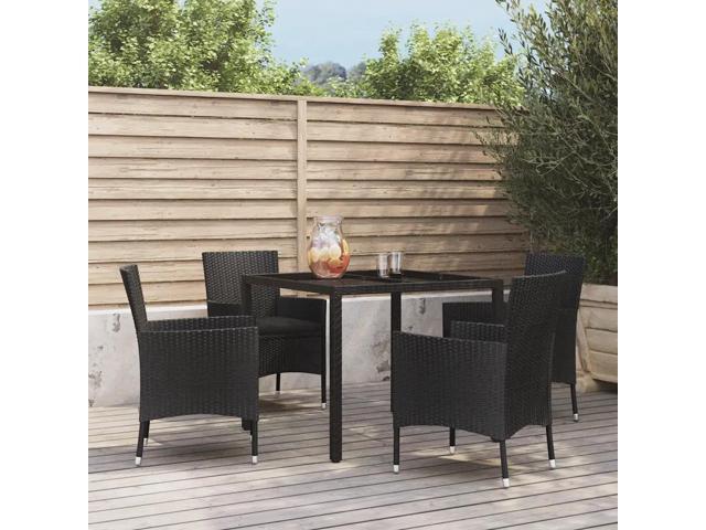 Click here for vidaXL Patio Dining Set Set of 4 Black prices